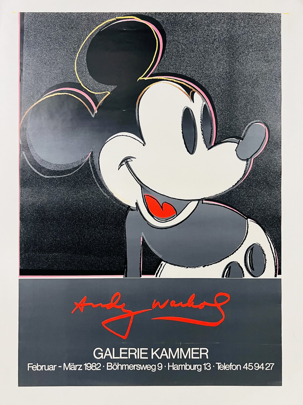 Original Plakat - Andy Warhol, Mickey Mouse - Galerie Kammer 1982 ...