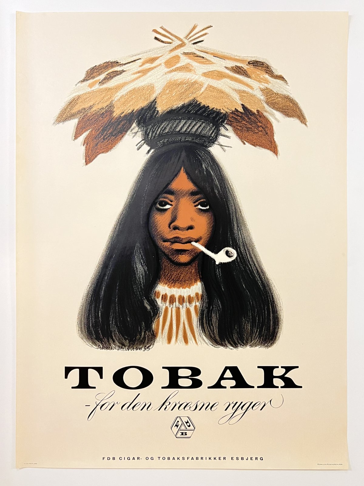 Original Plakat - Tobak - For Den Kræsne Ryger - Reklame - FilmPlakaten.Com